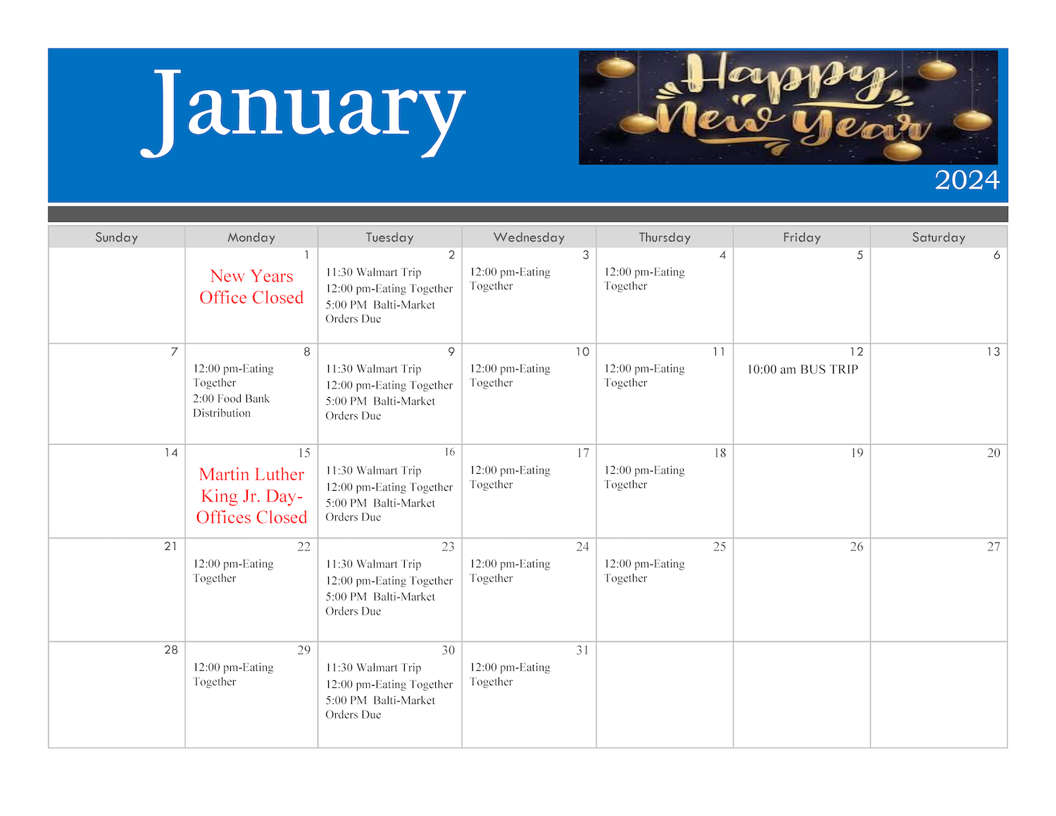 Resident Activities Senior Apartment